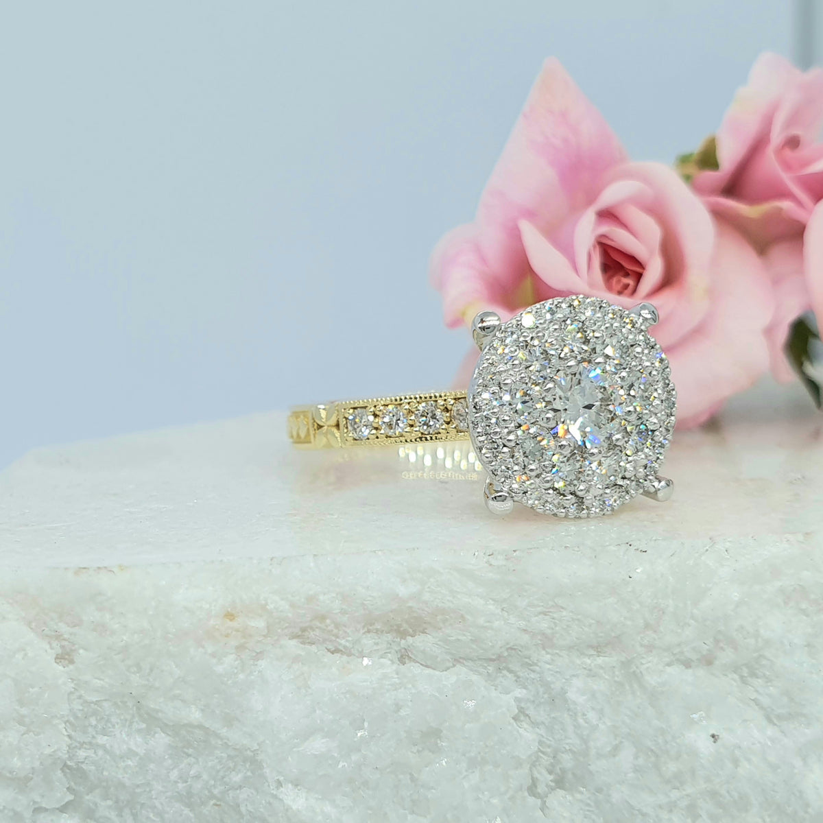 NC48256_2E - Flower & Spear Engagement ring – nesiancreations